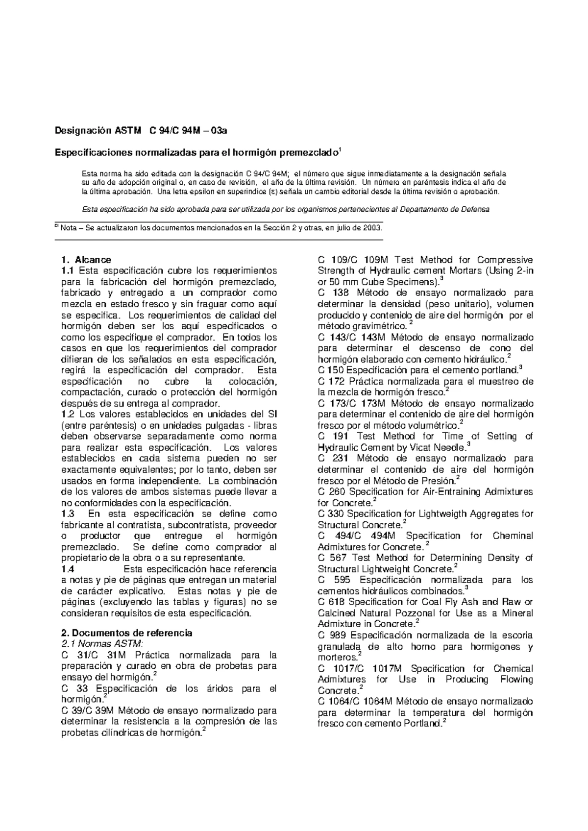 Astm c 1064 01 - Toma de temperatura en concretos - ASTM Designación ...