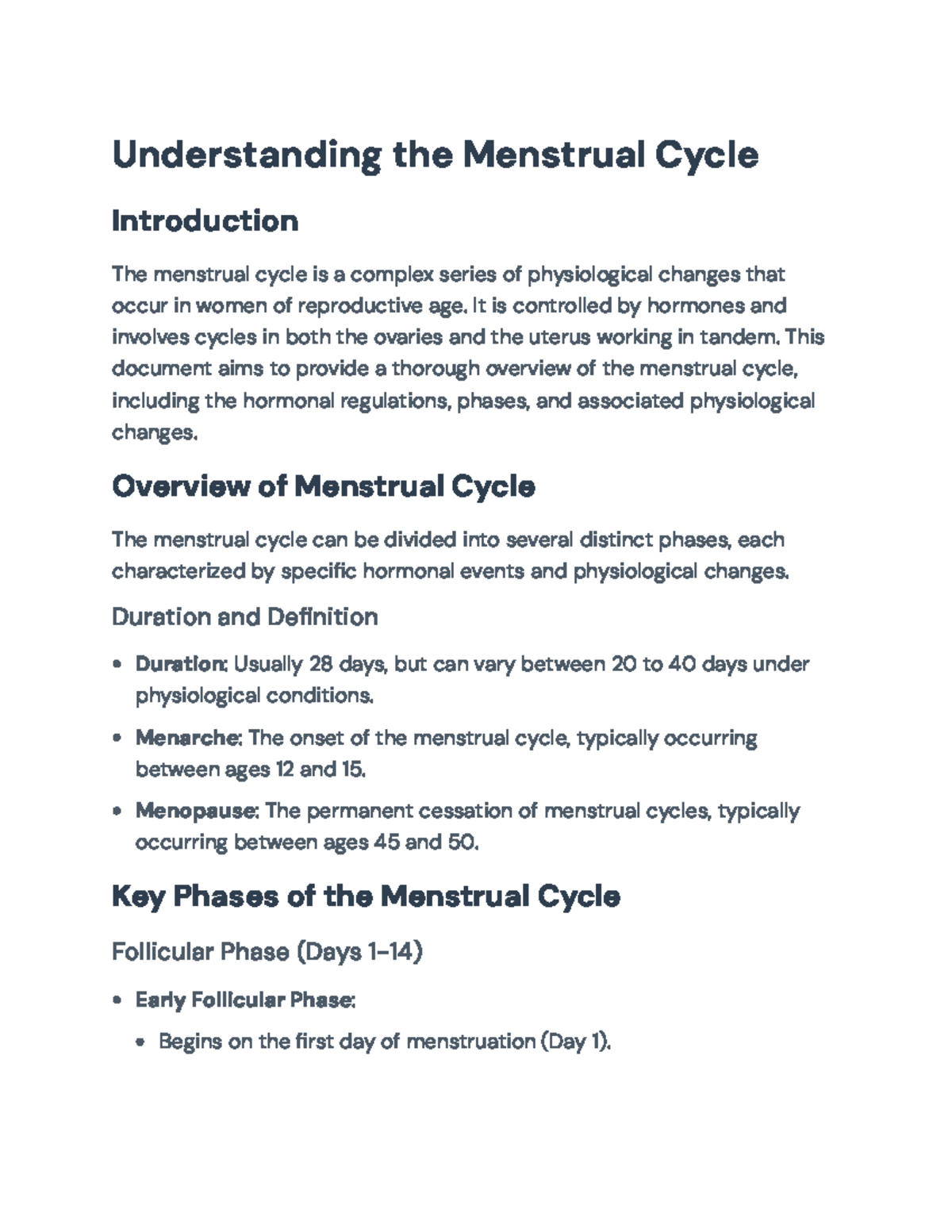 Understanding the Menstrual Cycle: Hormonal Phases and Changes ...