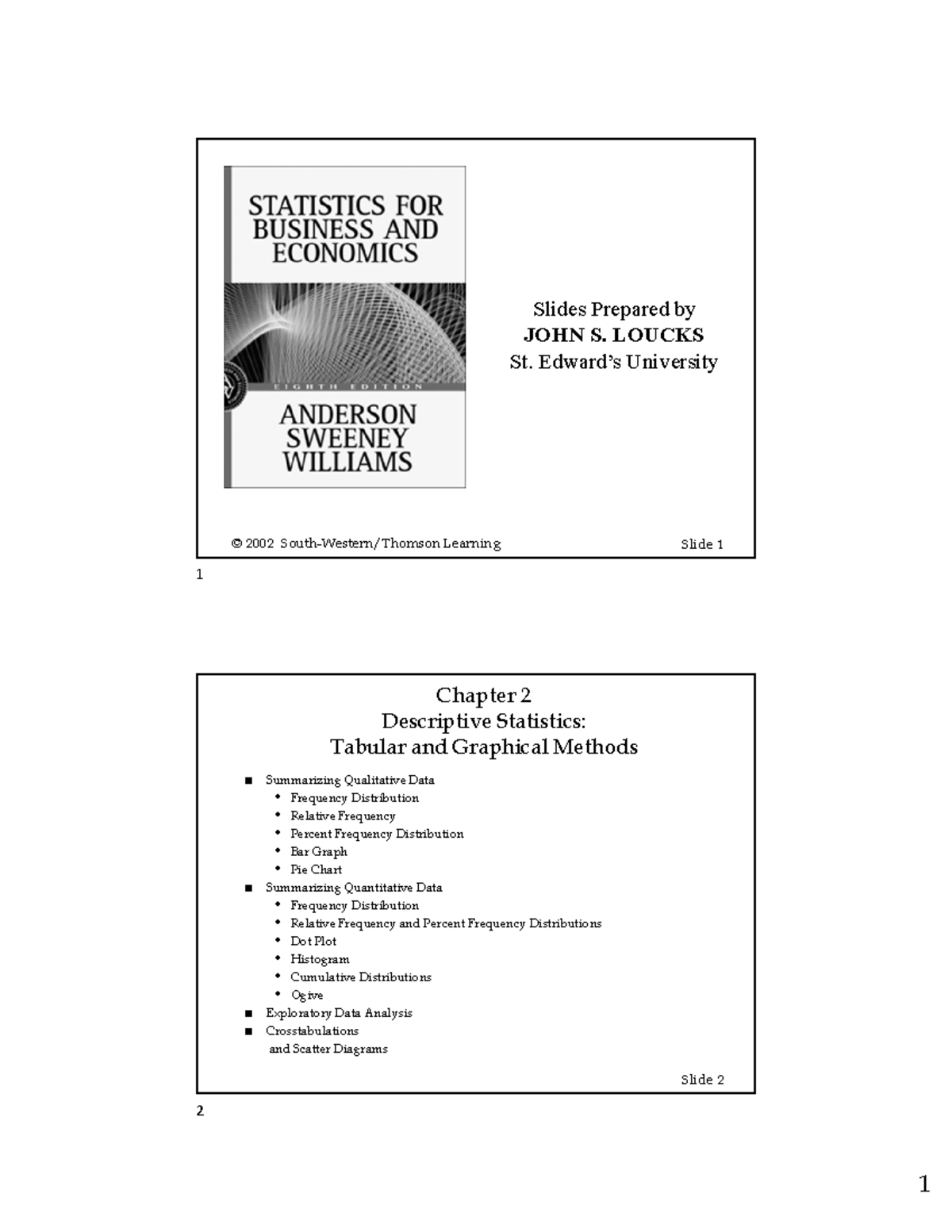 Chapter 2 - Graphical summary - SlideSlide 11 Slides Prepared by JOHN S ...