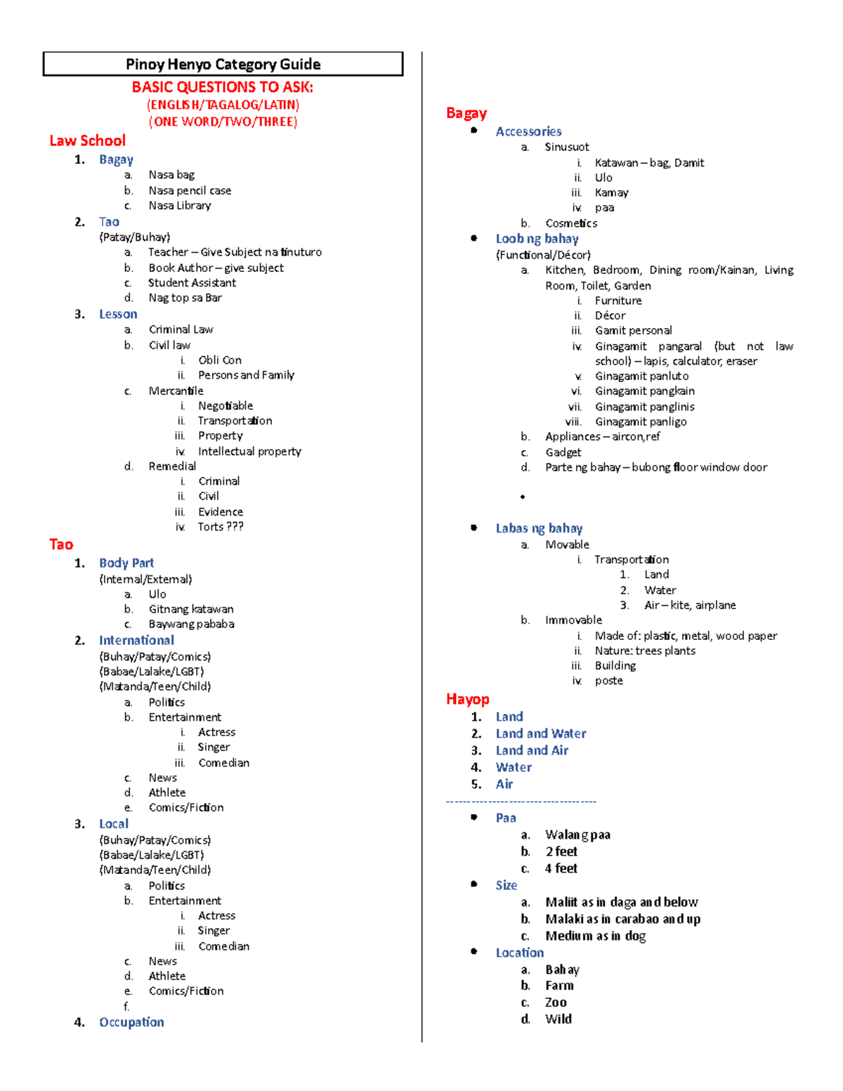 421683483 Pinoy Henyo Game Categories Guide and Strategies - Studocu