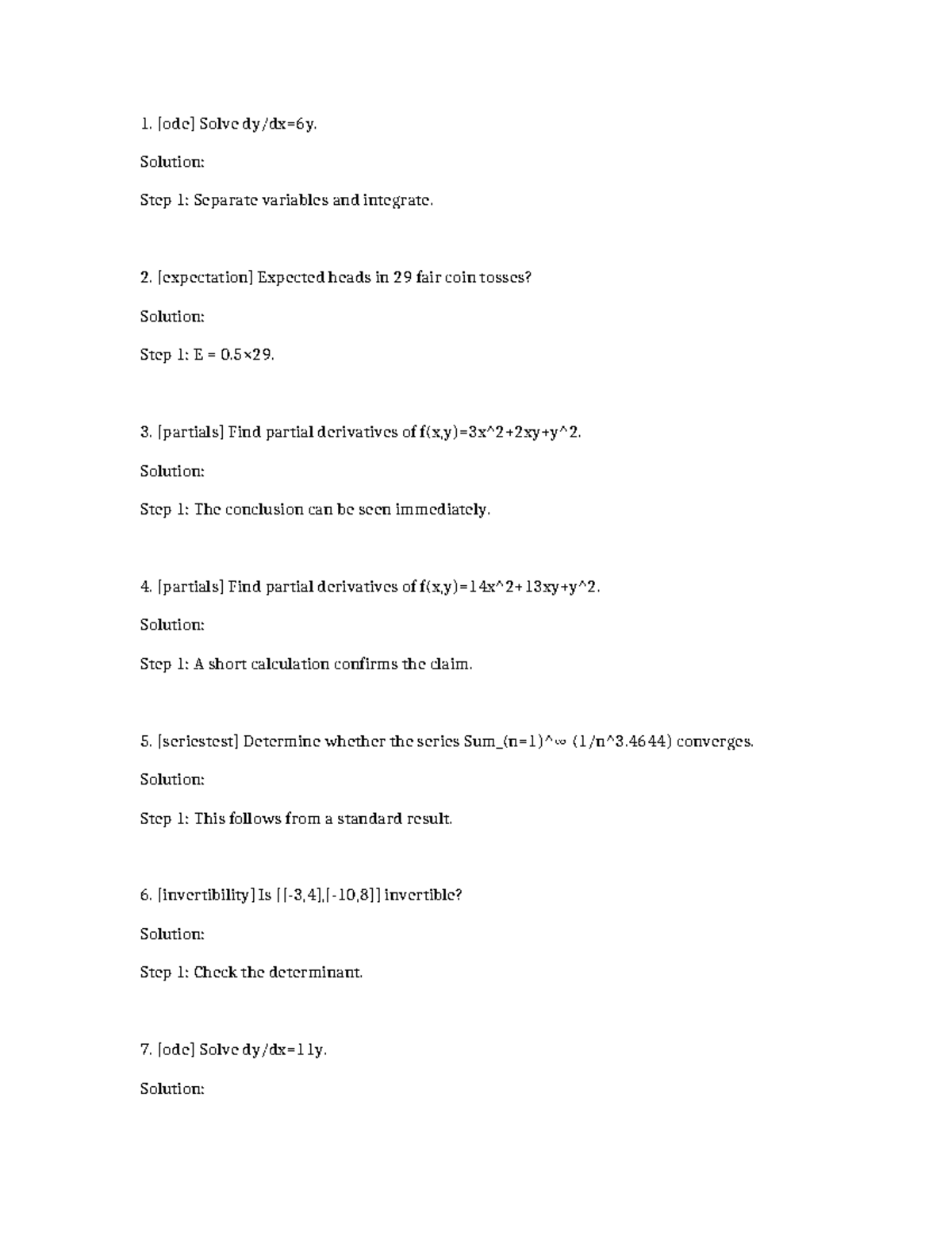 Math 2080 & 2035 Solutions: Variable Separation & Derivatives - Studocu