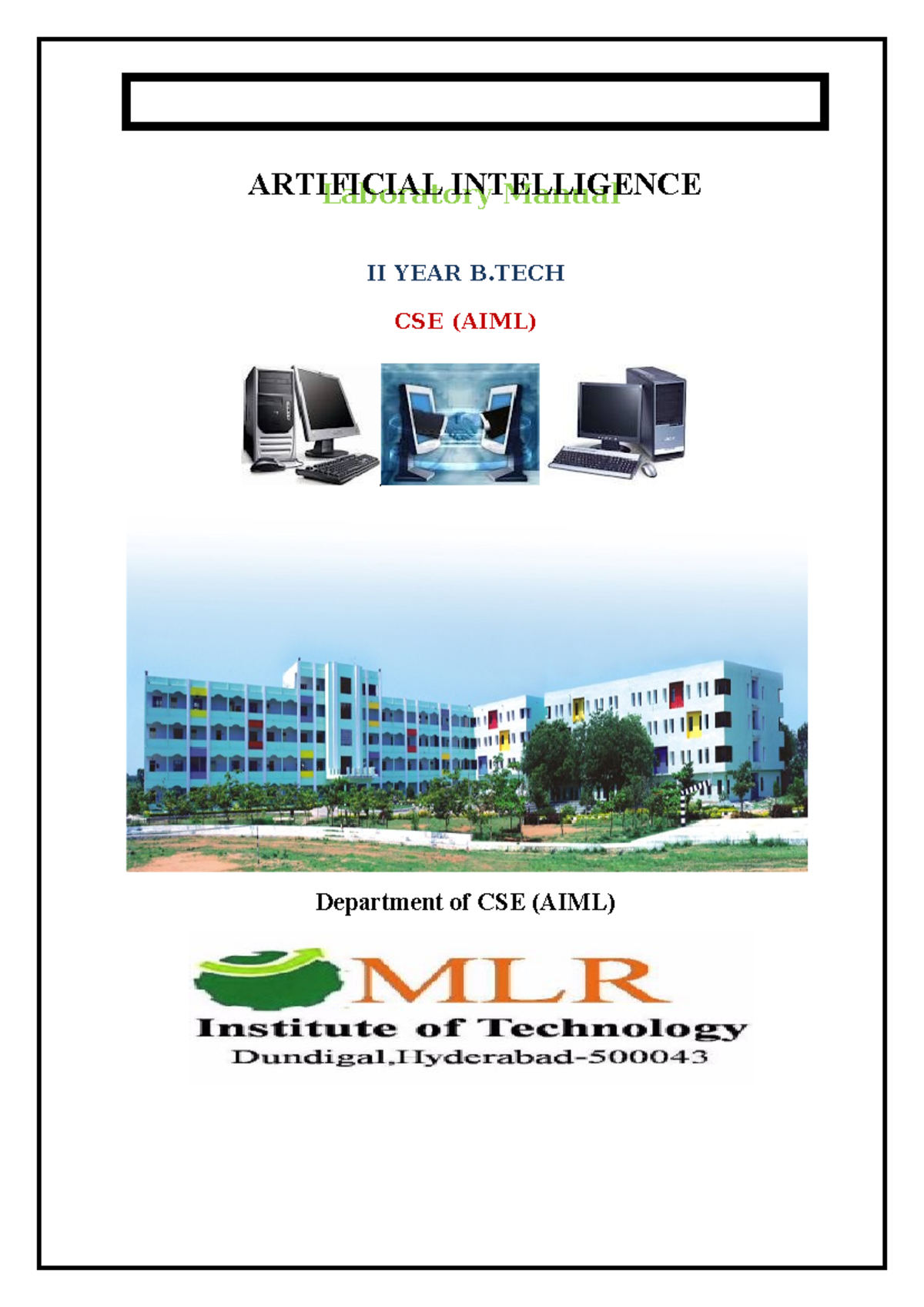 AI Lab Manual for B.Tech II Year CSE (AIML) - Experiments & Vivas - Studocu