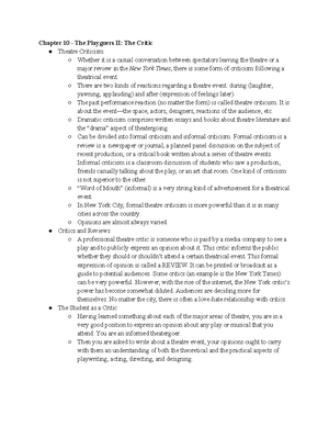 Chapter 3 Notes - Chapter 3 - The Playwright: The Blueprint The ...