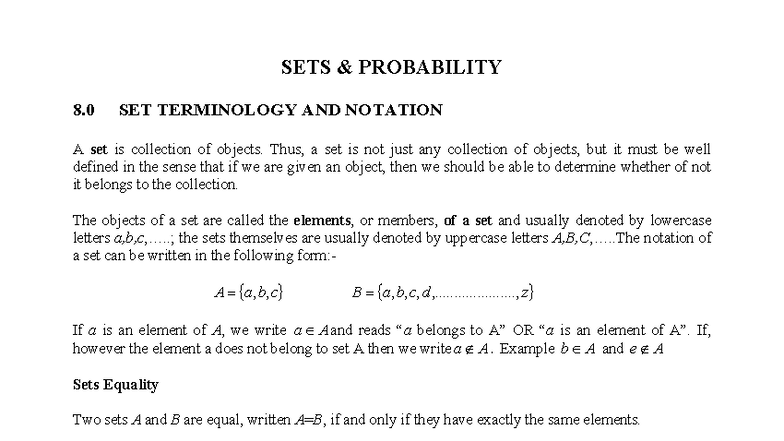 BUSFF025 Quantitative Methods for Business: Sets & Probability Concepts - Studocu