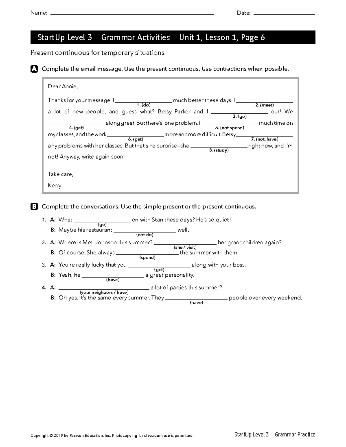 Grammar Exercises for StartUp Level 3 (Unit 1-10) ADV - Studocu