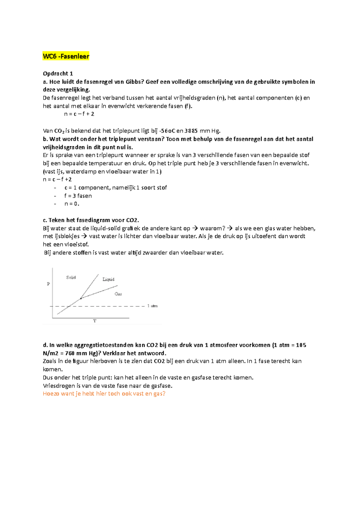 WC6 Fasenleer - Werkcollege uitwerkingen tijdens de les - WC6 ...