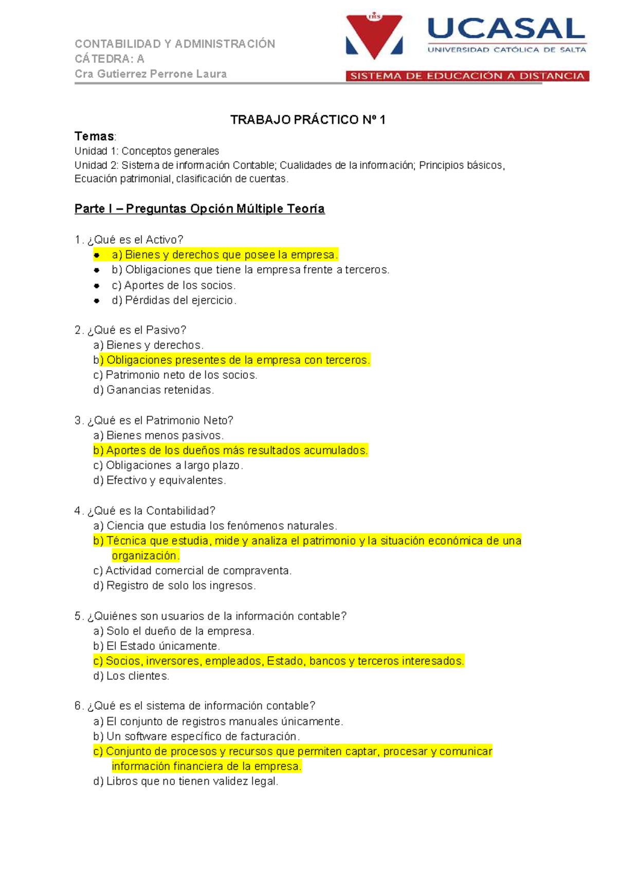 TP 1: Conceptos Clave en Contabilidad y Administración - Studocu