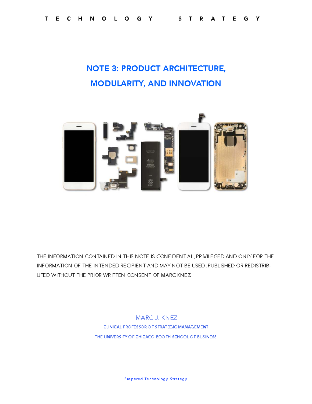 Technology Strategy Note 3: Understanding Product Architecture ...