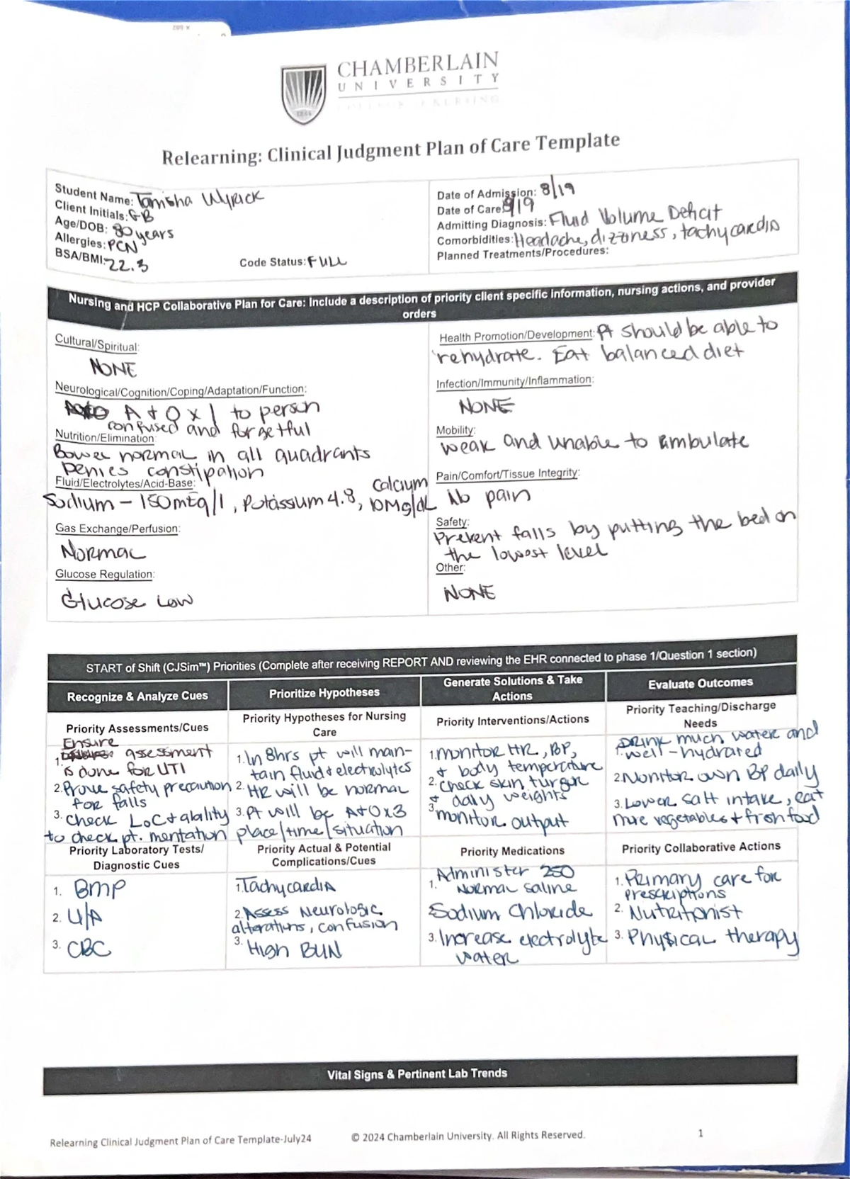 Clinical Judgment Measurement Model Worksheet (CJMM) - Studocu