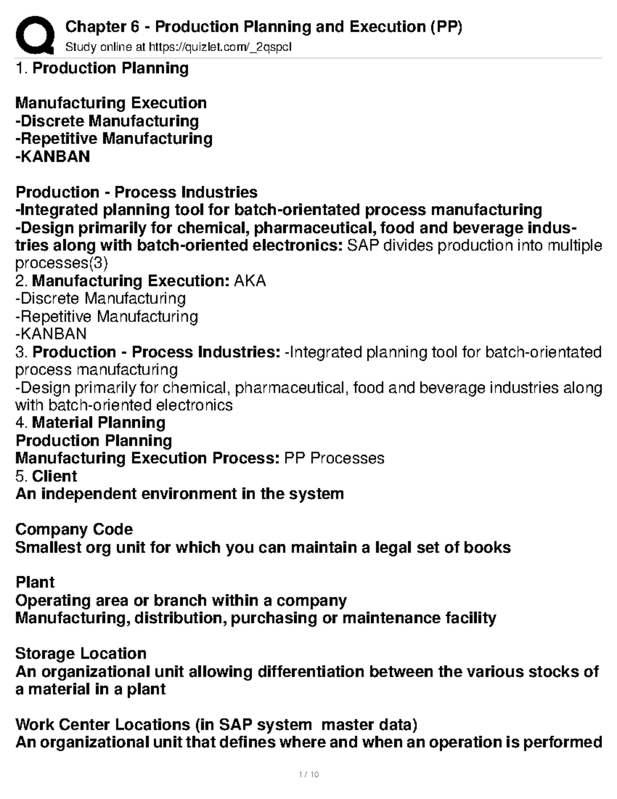 GBI 2: Flashcard Management for Production Planning and Execution - Studocu