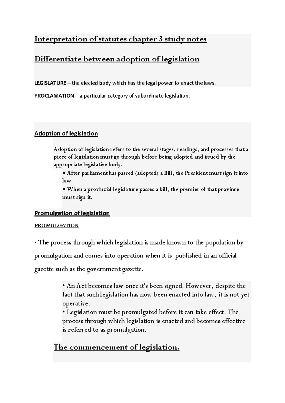 Interpretation of Statutes: Study Unit 1 Overview and Key Concepts ...