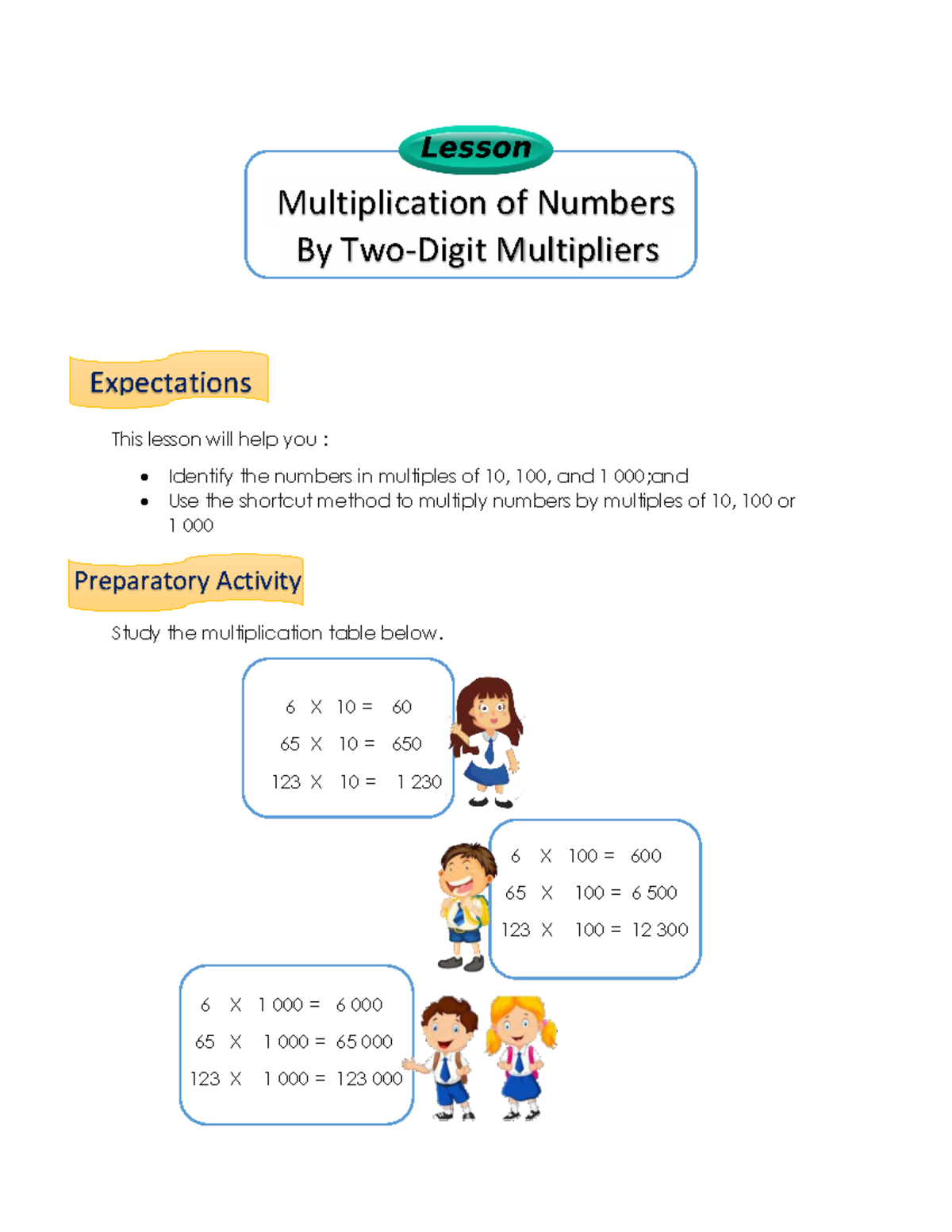 619823139 Lesson on Multiplying by 10, 100, and 1 - Studocu