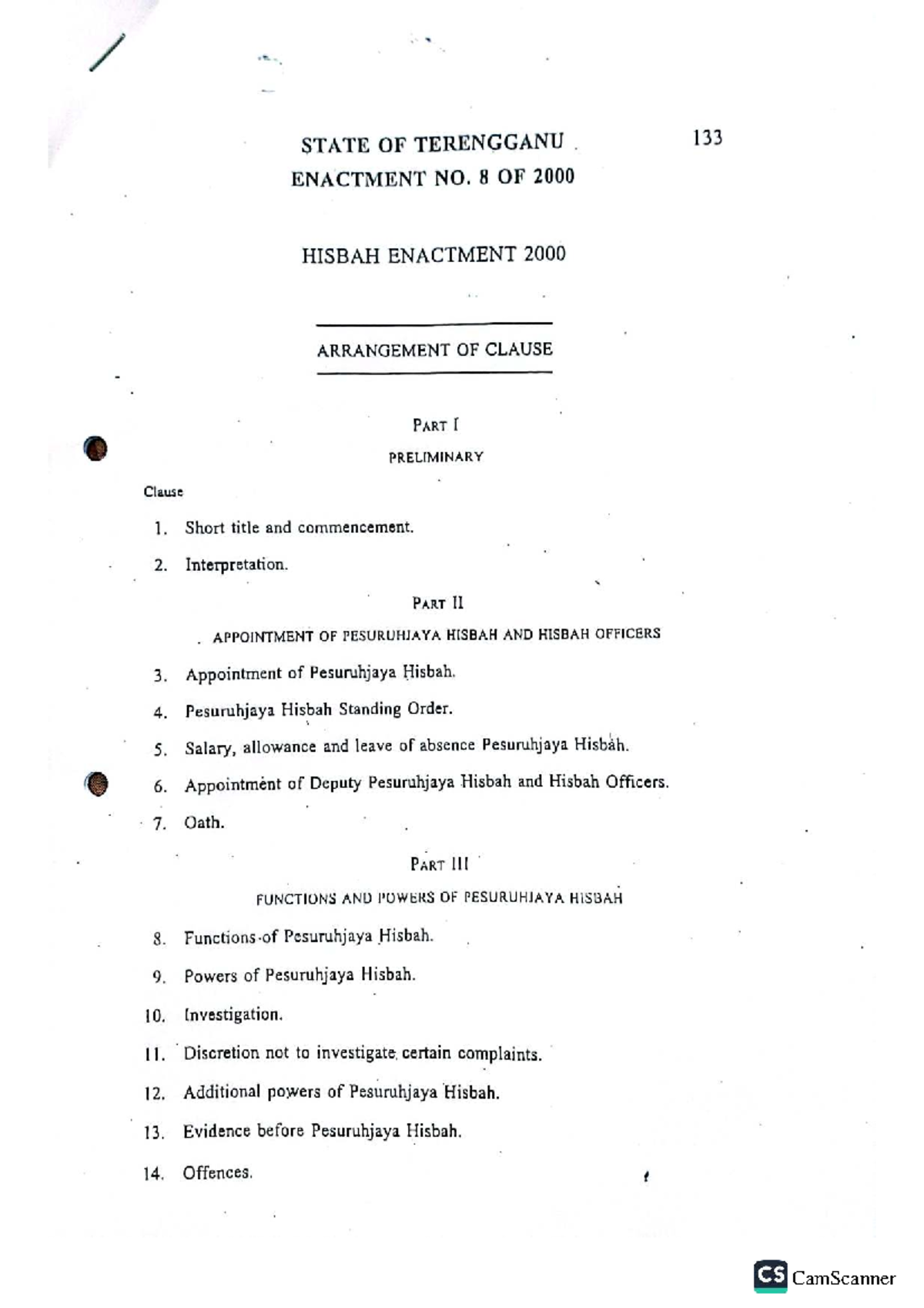 Hisbah Enactment 2000: Overview and Key Provisions Analysis - Studocu