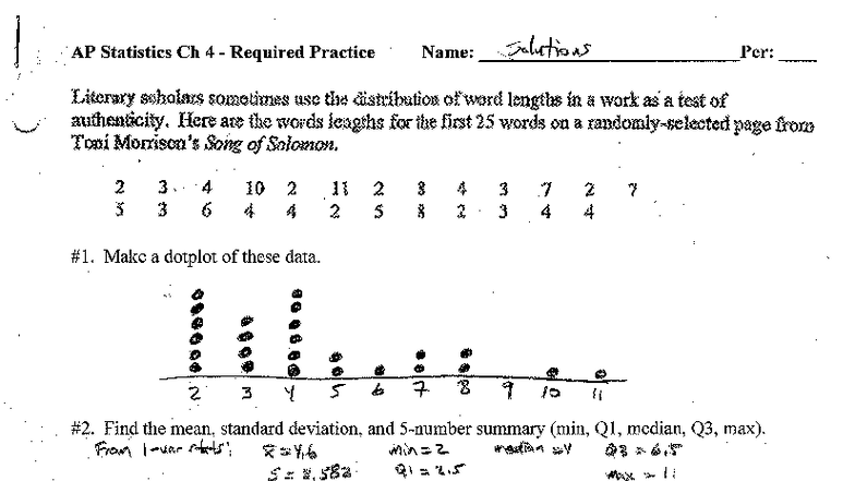 AP Statistics (APSTAT) Chapter 4 Required Practice Solutions - Studocu