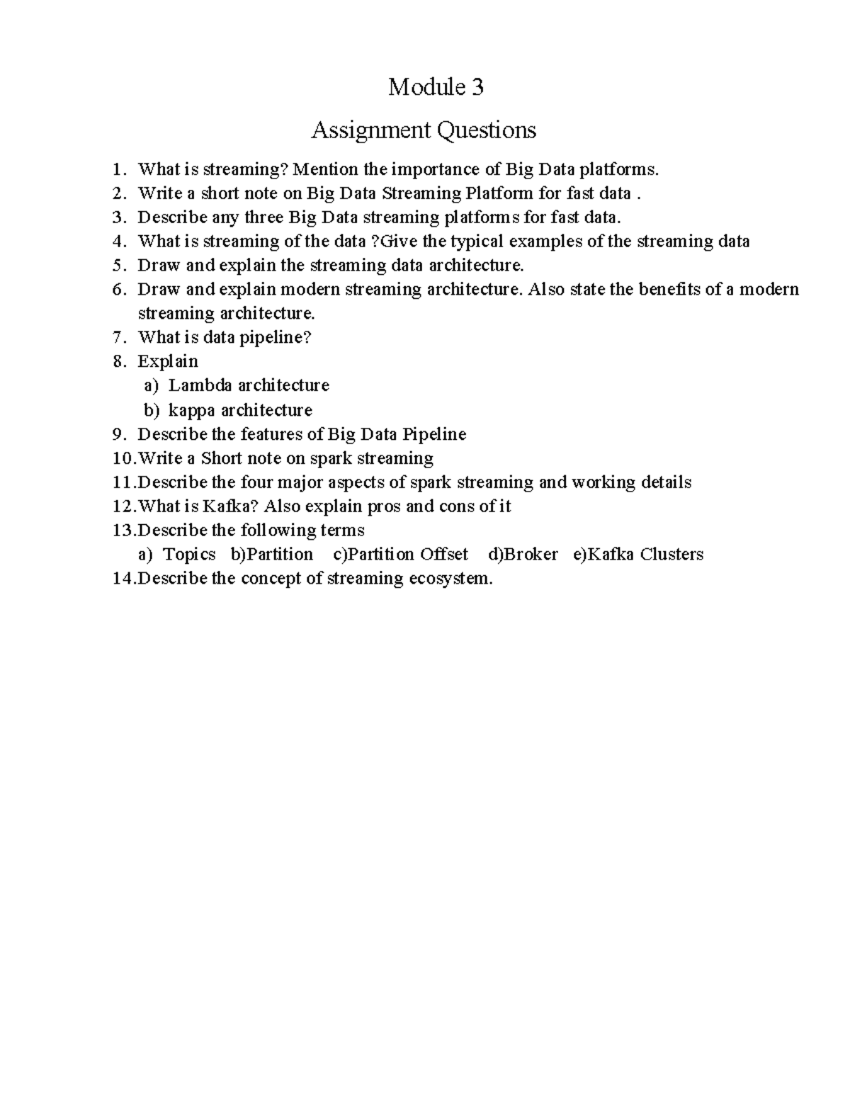 Module 3 - Few points are covered - Module 3 Assignment Questions What ...