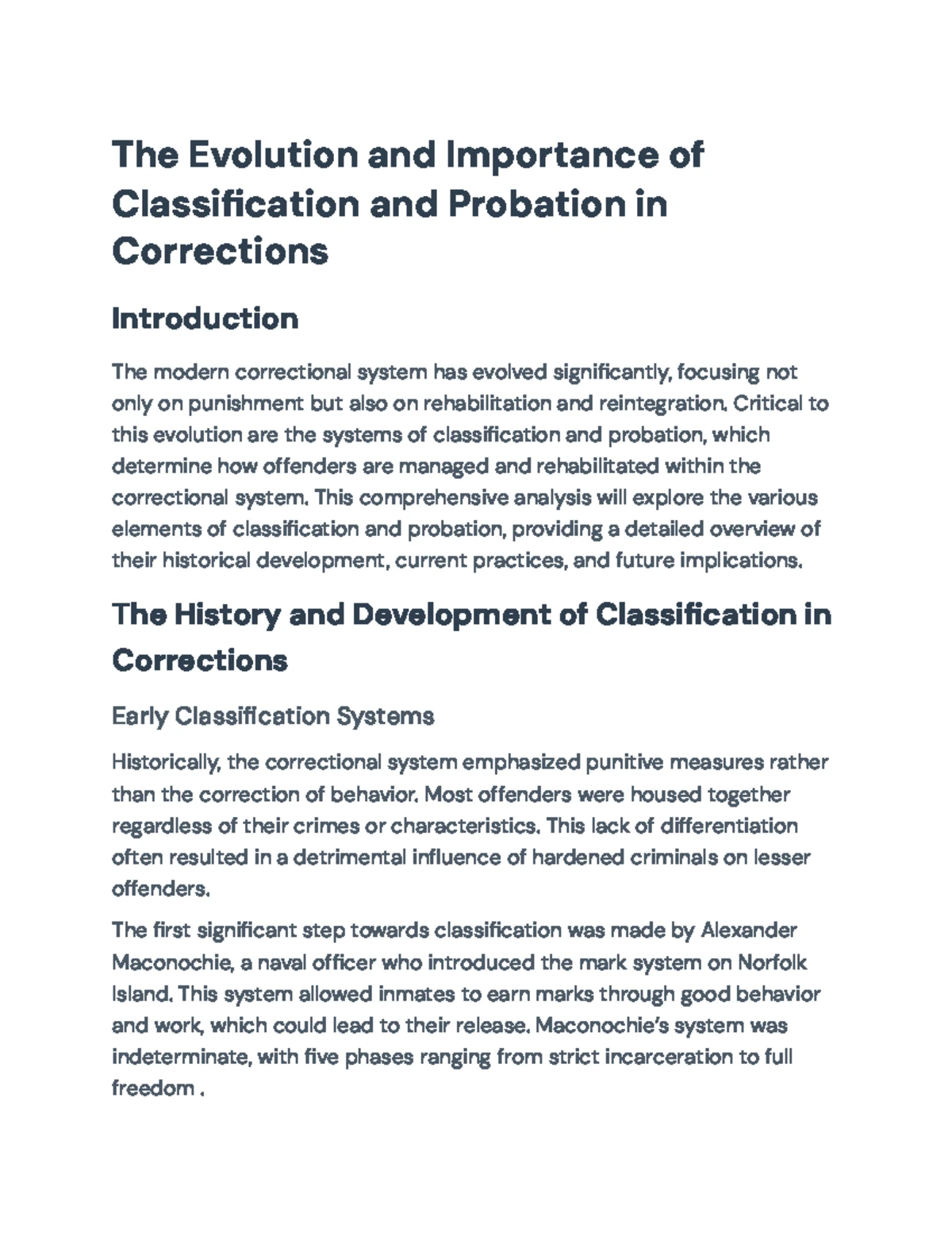 Inmate Classification and Custody Levels: Insights in CRJ 410 - Studocu