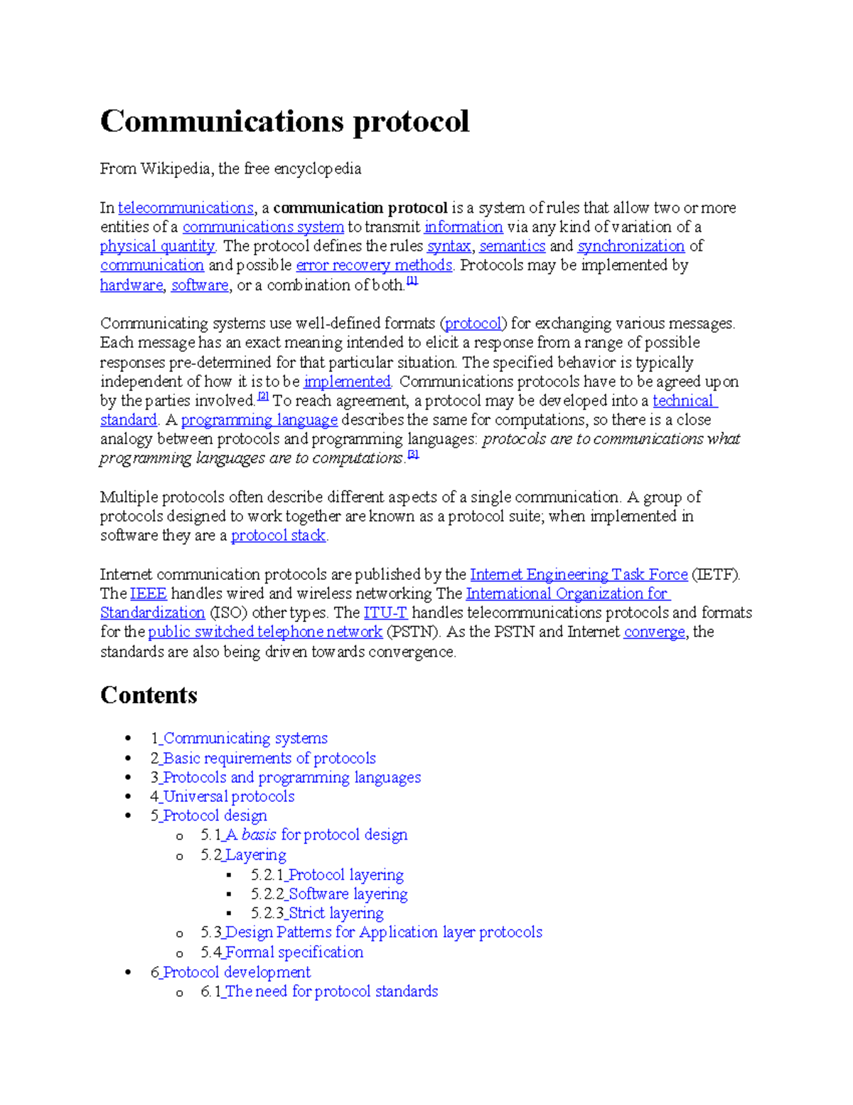 Communications Protocol Overview: Key Concepts and Standards - Studocu