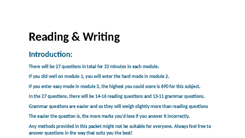 SAT English Package 2025: Reading & Grammar Strategies for Success ...
