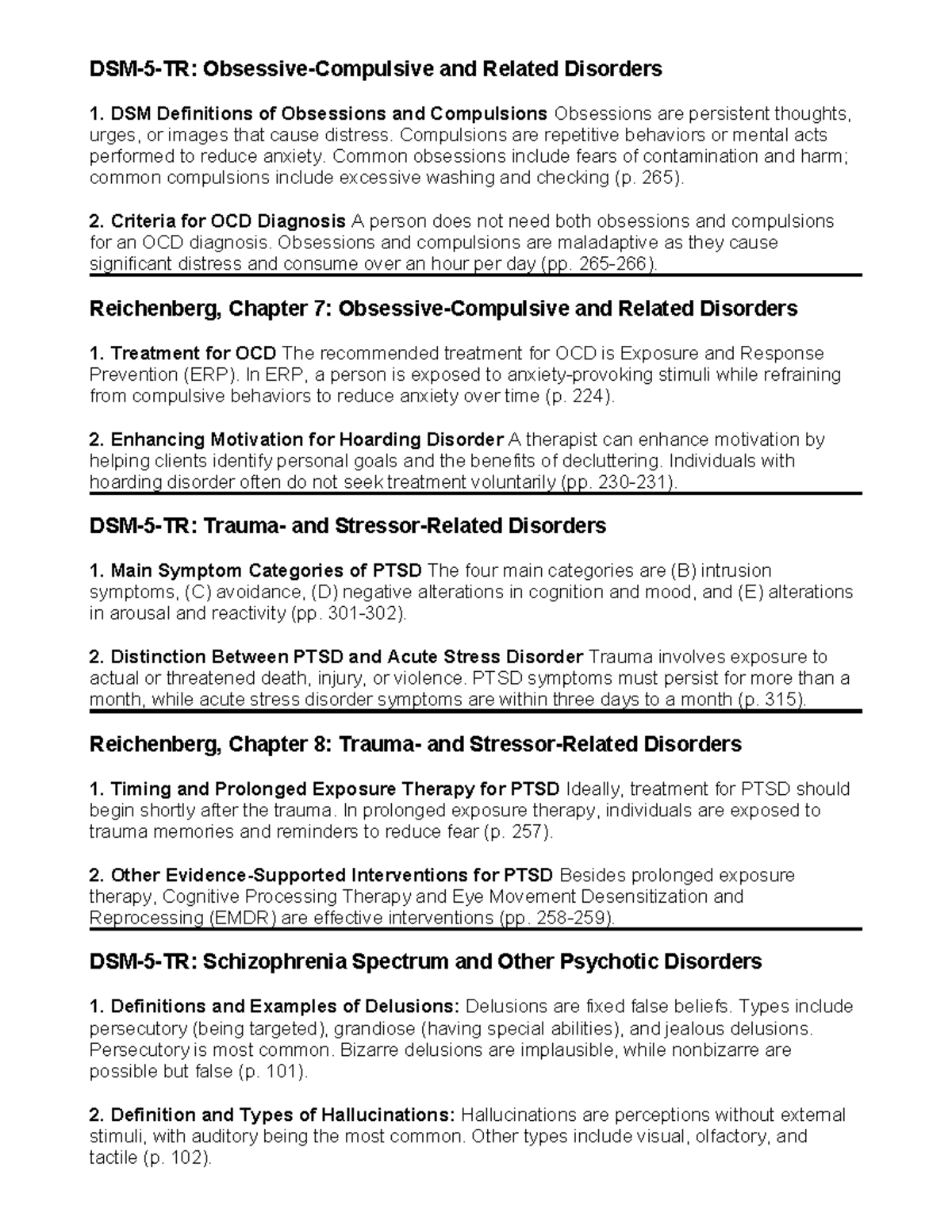 DSM-5-TR Overview: Obsessive-Compulsive, PTSD, and Schizophrenia ...