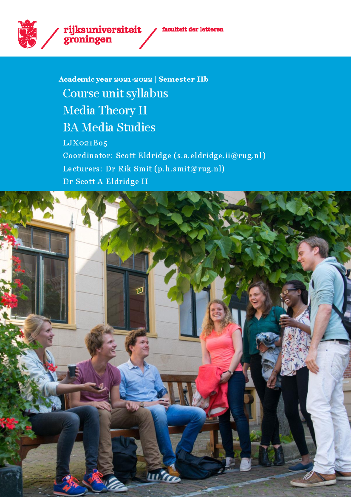 Media Theory II - Course Handbook for BA Media Studies LJX021Bo 2021 ...