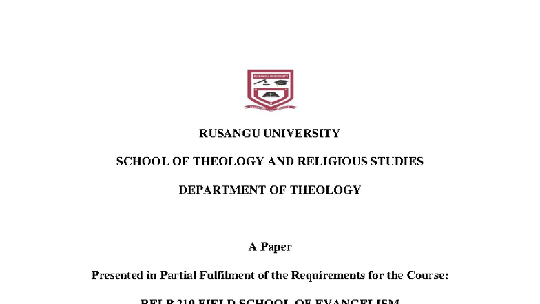 RELP 210 Final Paper: Disciple Making Ministry in Witnessing for Christ ...