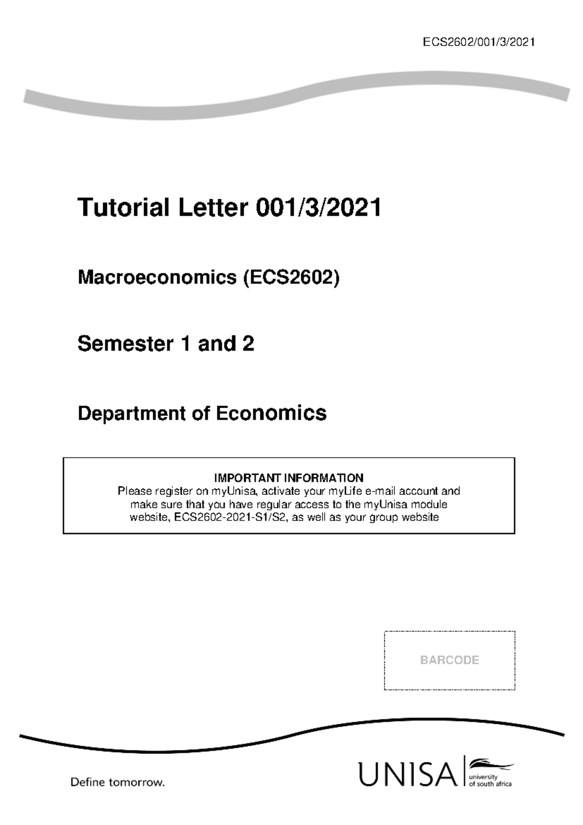 ECS2602 2021 TL001 3 B - Empowerment for Sustainability (ECS 53506 ...