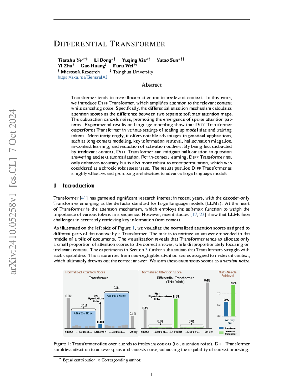 Differential transformer: Enhancing attention in large language models ...