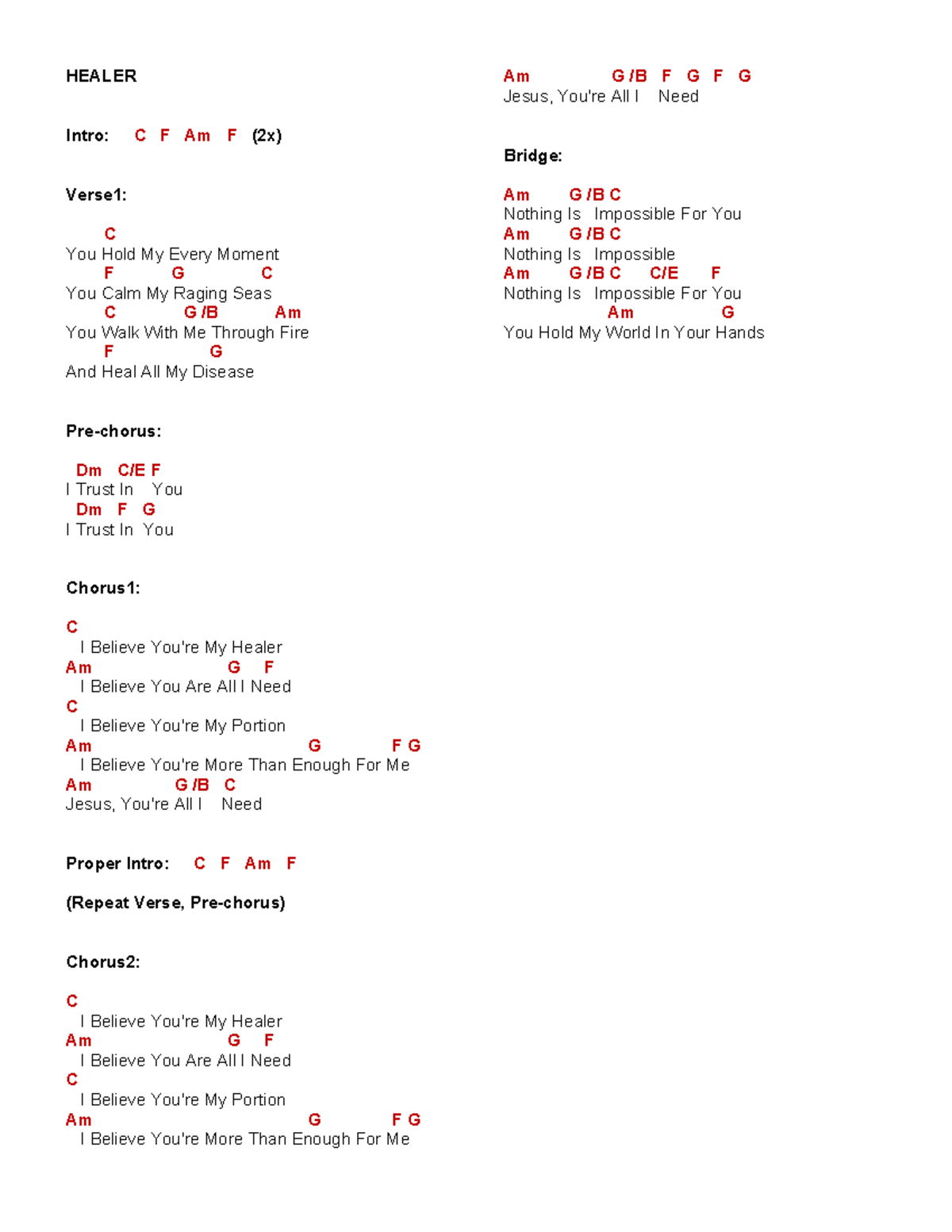 Healer With Chords