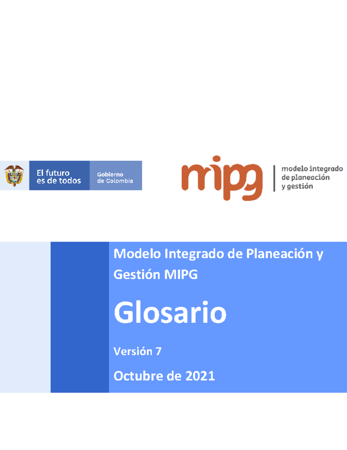 Glosario MIPG - Modelo Integrado de Planeación y Gestión Versión 7 ...