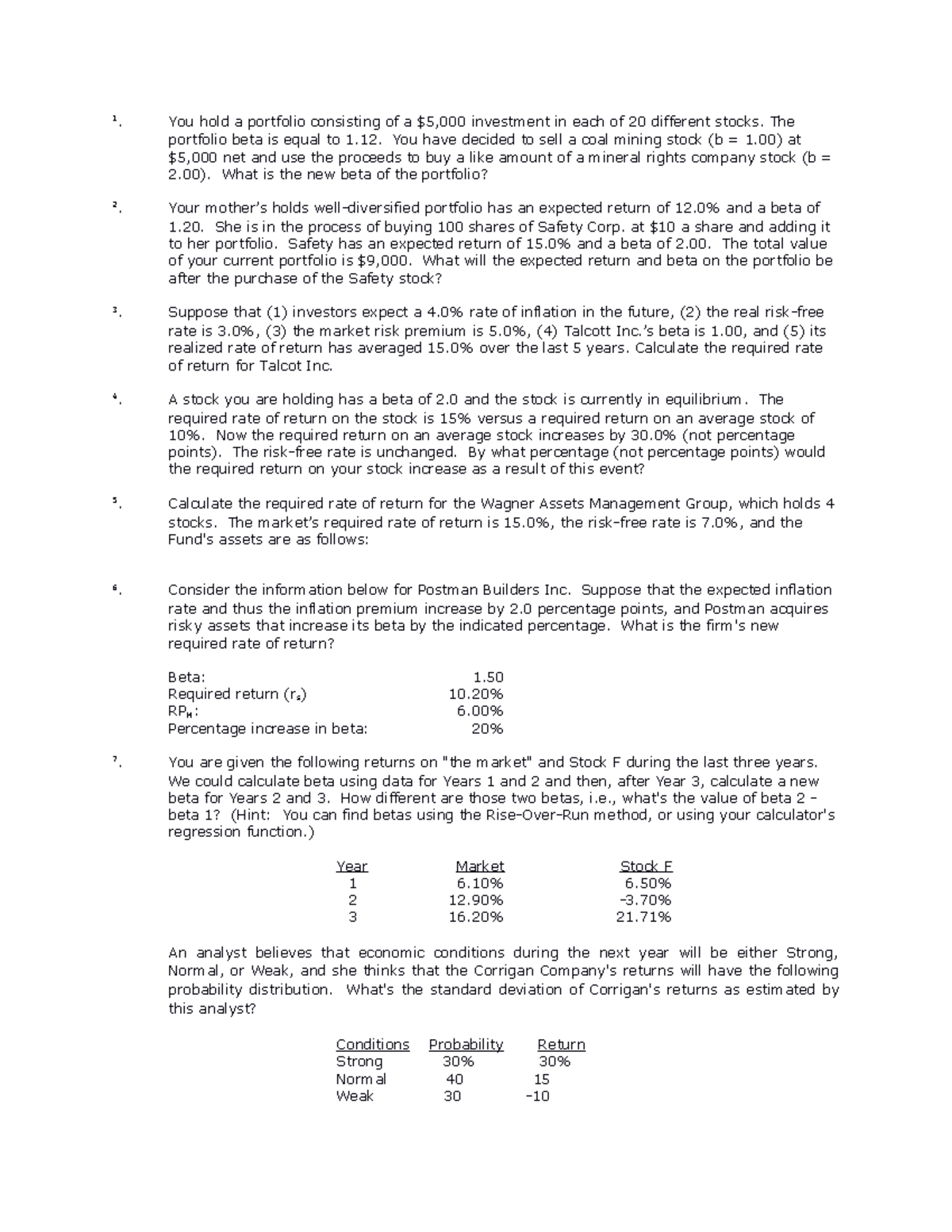 Chapter 3: Risk and Return - Part II Analysis and Calculations - Studocu