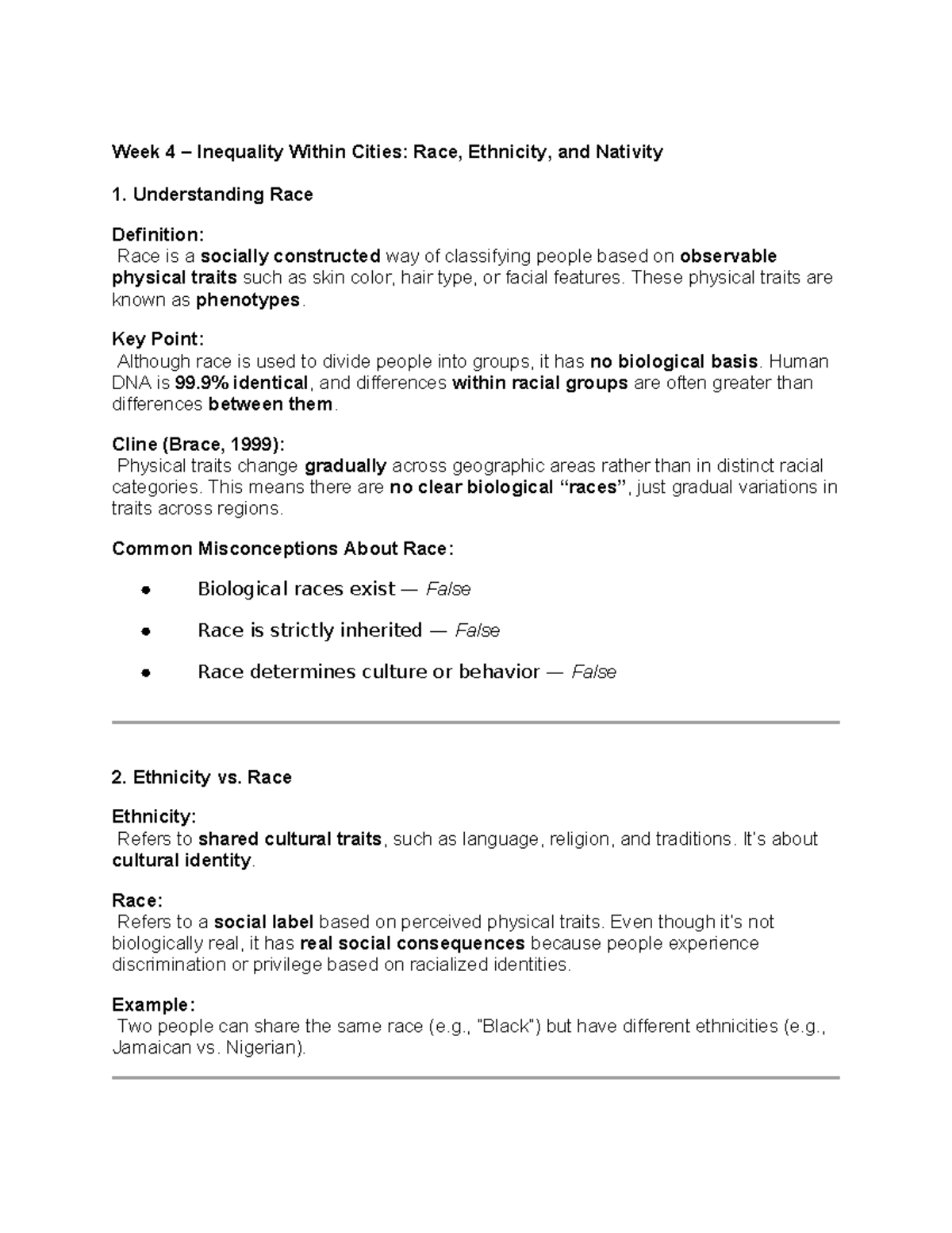 Week 4 - Inequality in Cities: Race, Ethnicity, and Nativity Notes ...