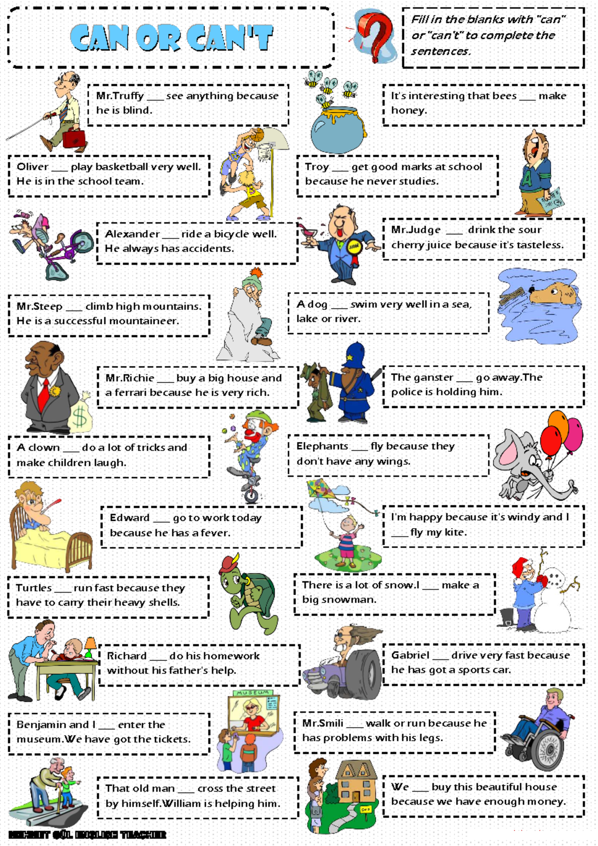 4- Can or Can't: Expressing Ability/Inability Worksheet - Studocu