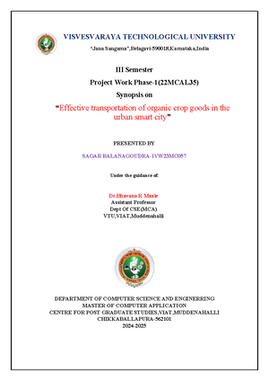 Internship Report Format for MCA - VTU 018 - Vidya Vikas Institute - Studocu