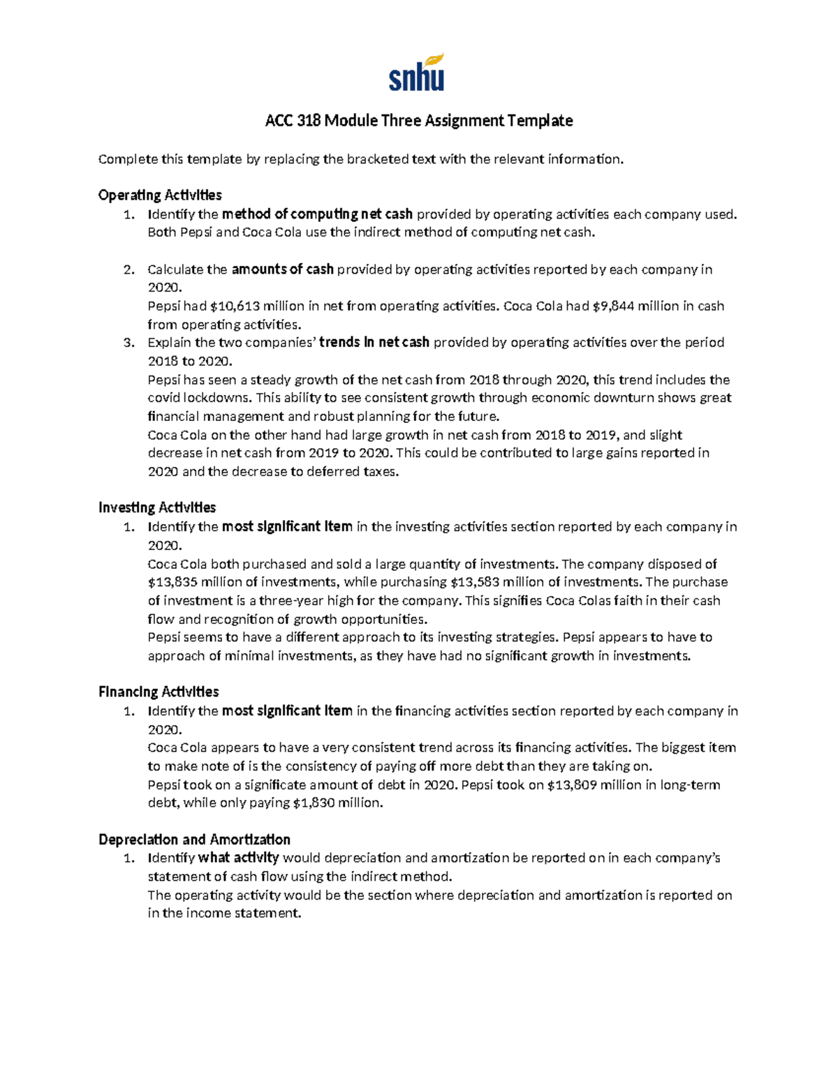 ACC 318 Module 3-2 - ACC 318 Module Three Assignment Template Complete ...