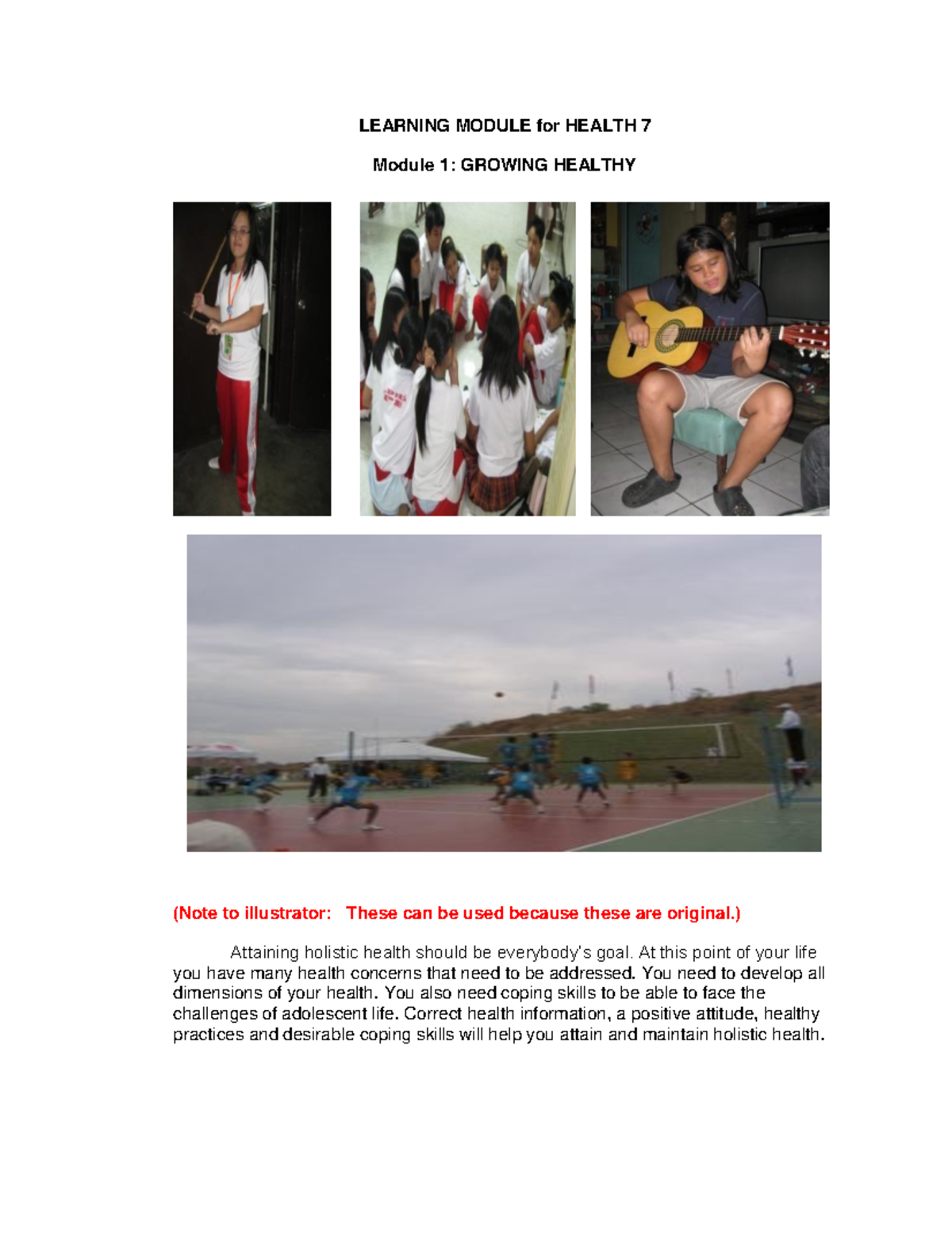 Health 7 Learner's Material - Unit 1 to 4 - LEARNING MODULE for HEALTH ...