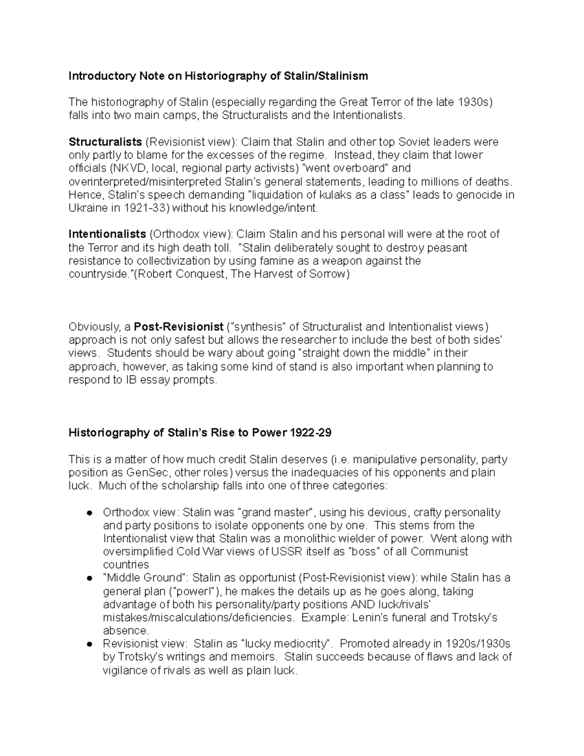Historiography of Stalin: Structuralism vs. Intentionalism Analysis ...