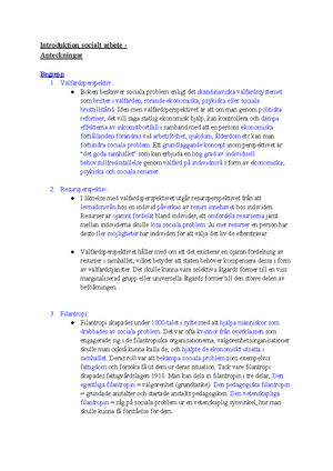 [Solved] Begreppet reflexivitet - Introduktion till socialt arbete (SUARB1) - Studocu
