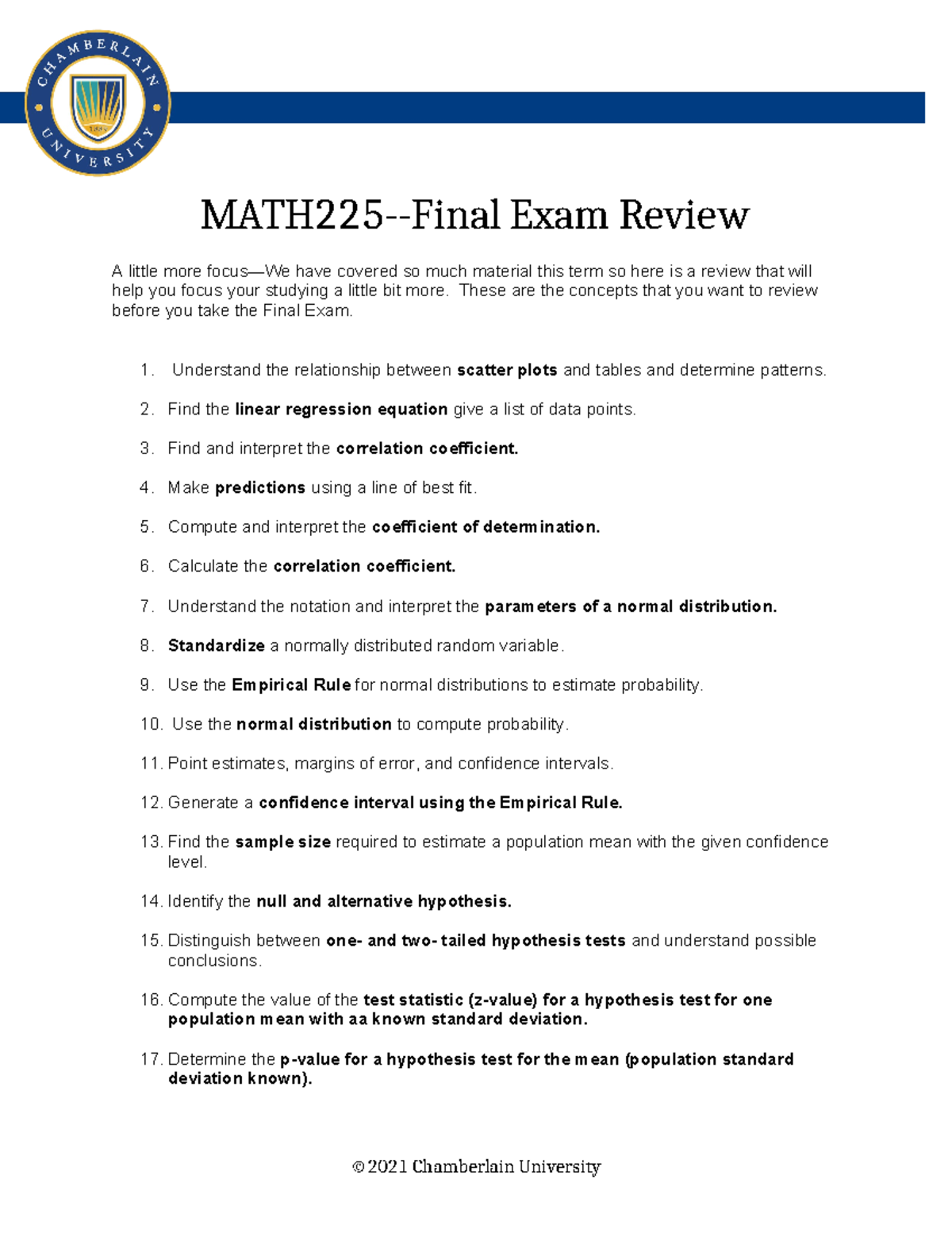 MATH225 Final Exam Study Guide: Key Concepts & Review Points - Studocu