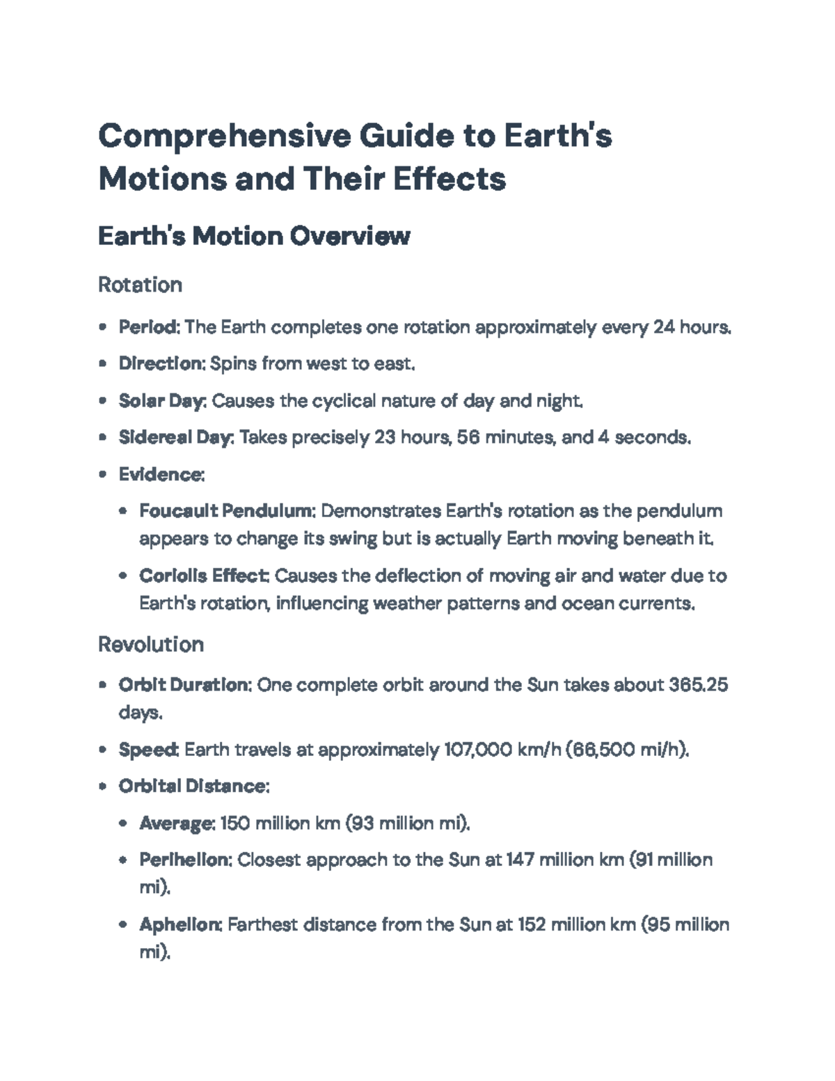 Comprehensive Guide to Earth's Motions: Rotation, Revolution, and Tides ...