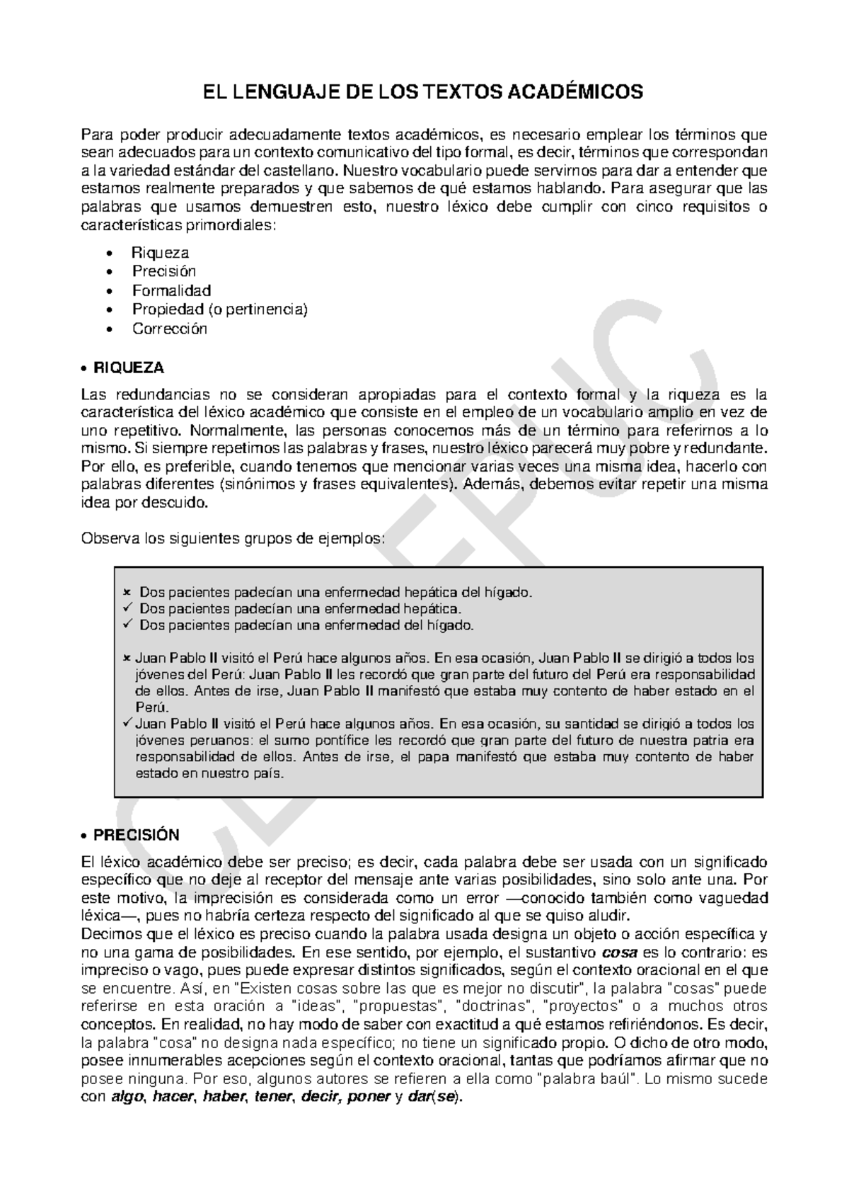 SEM1 Léxico Académico: Características y Uso en Textos Formales - Studocu