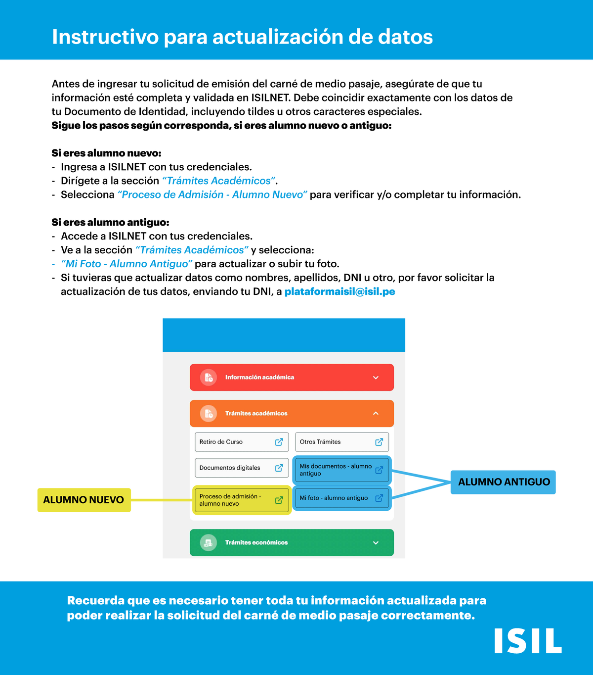 Instructivo para Actualización de Datos en ISILNET - Studocu