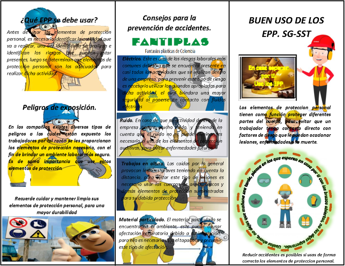 Folleto USO DE EPP - BUEN USO DE LOS EPP. SG-SST ¿Qué EPP se debe usar ...