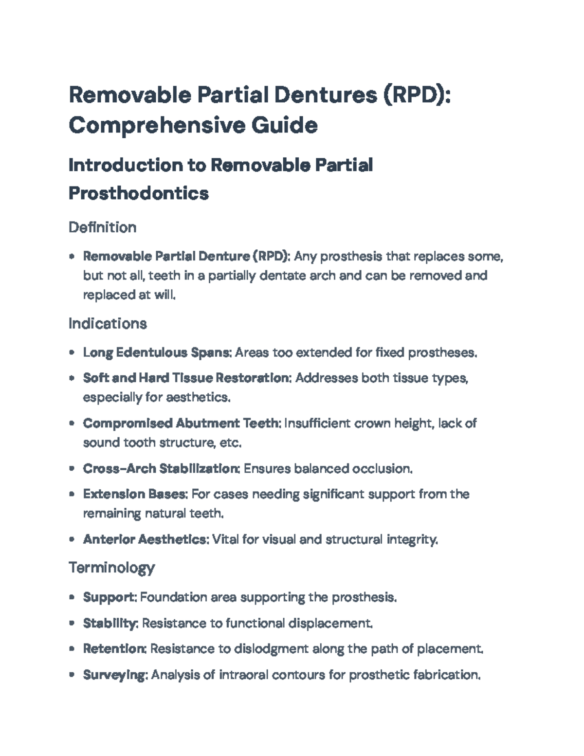Comprehensive Guide to Removable Partial Dentures (RPD) in ...