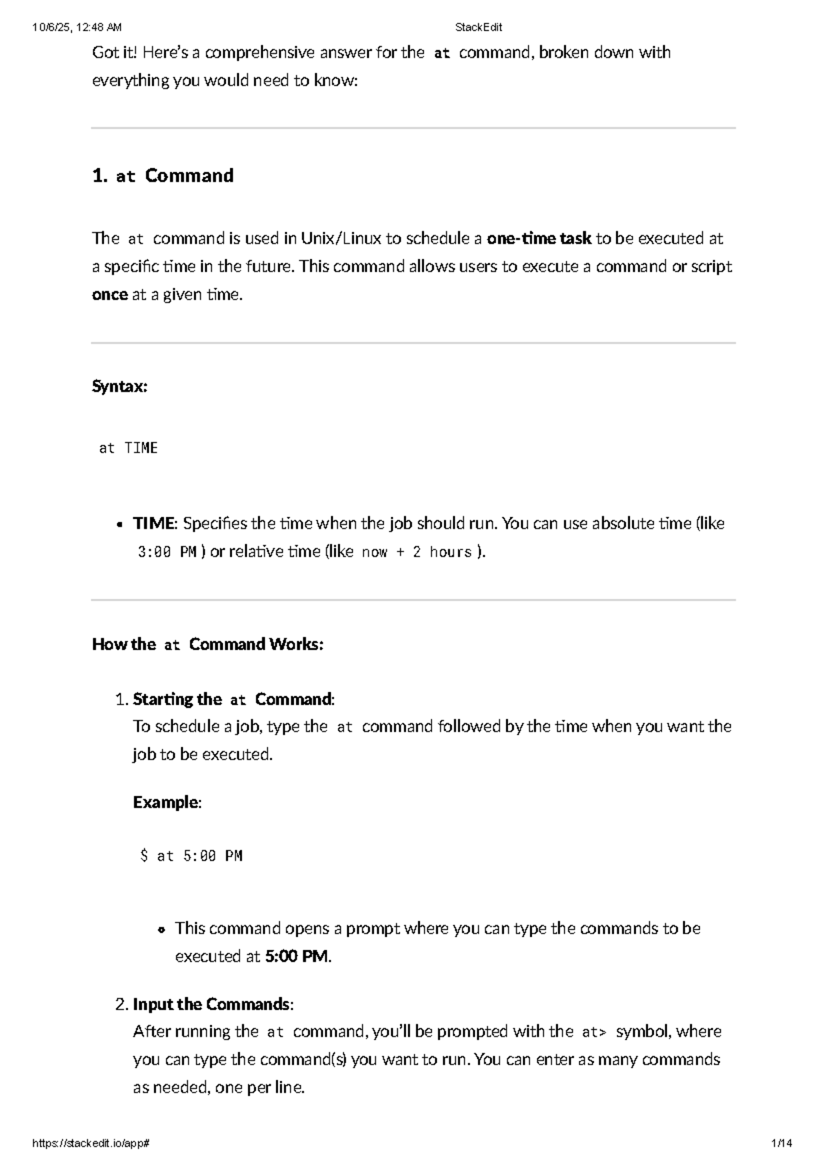 Job Processing Commands: at, batch, and crontab Explained - Studocu