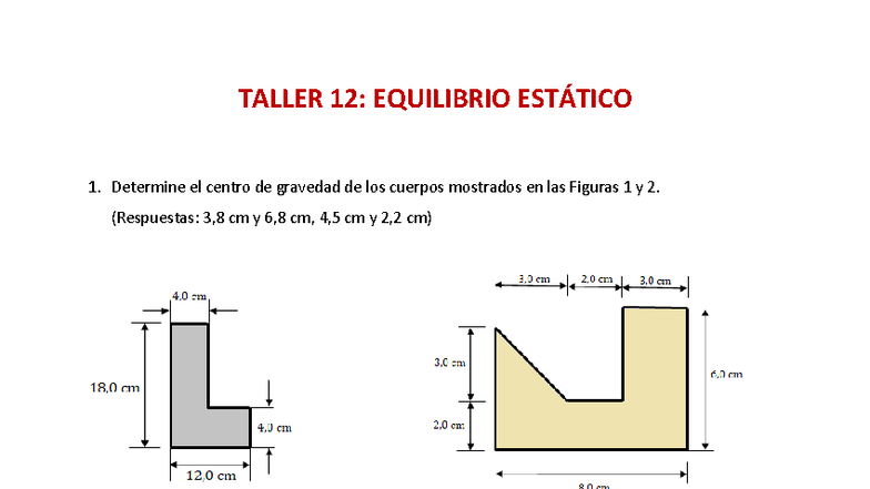 TALLER 12: EQUILIBRIO ESTÁTICO Y CÁLCULO DE TORQUE - Studocu
