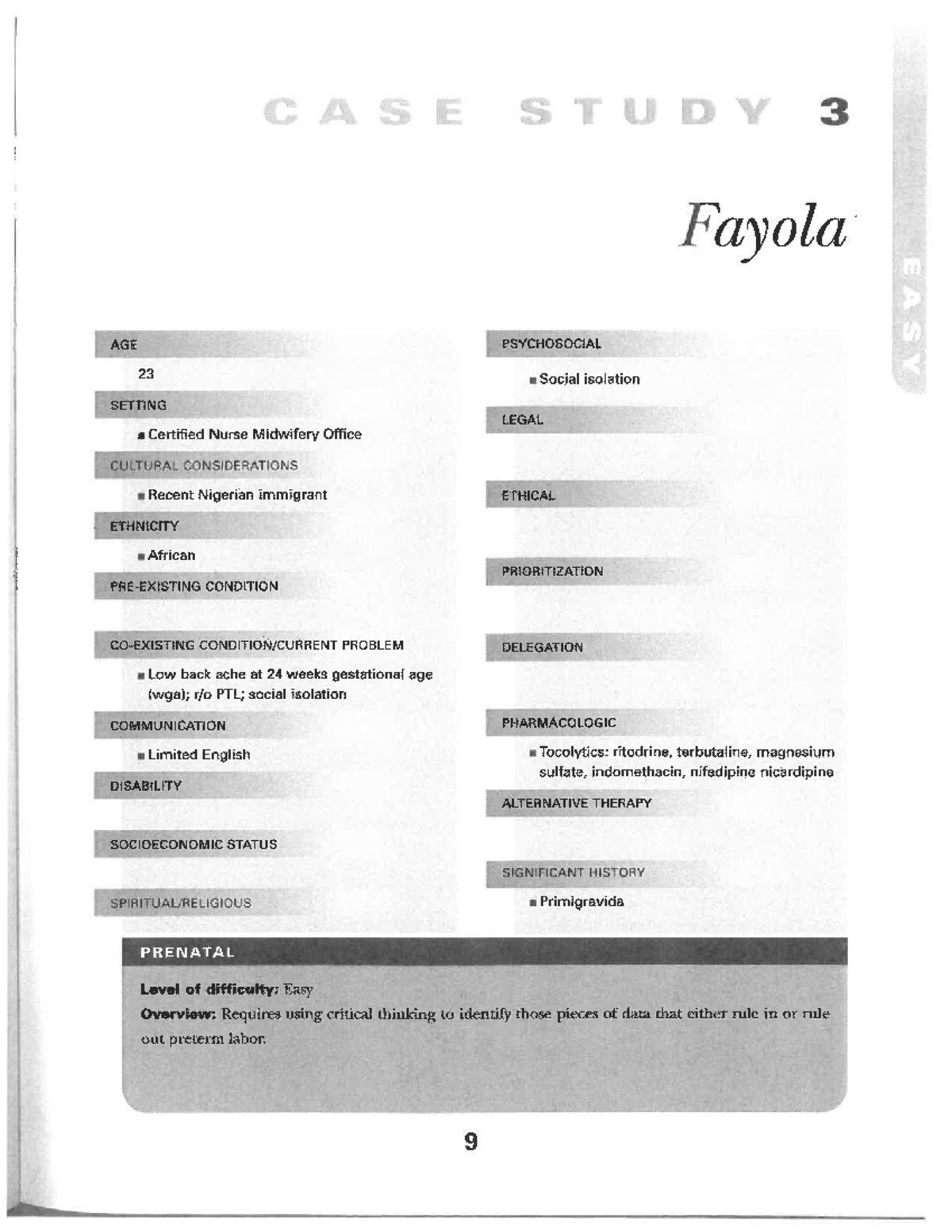 Fayola-Answers - Mother Baby case study 3 Fayola. Fayola is a 23 year ...