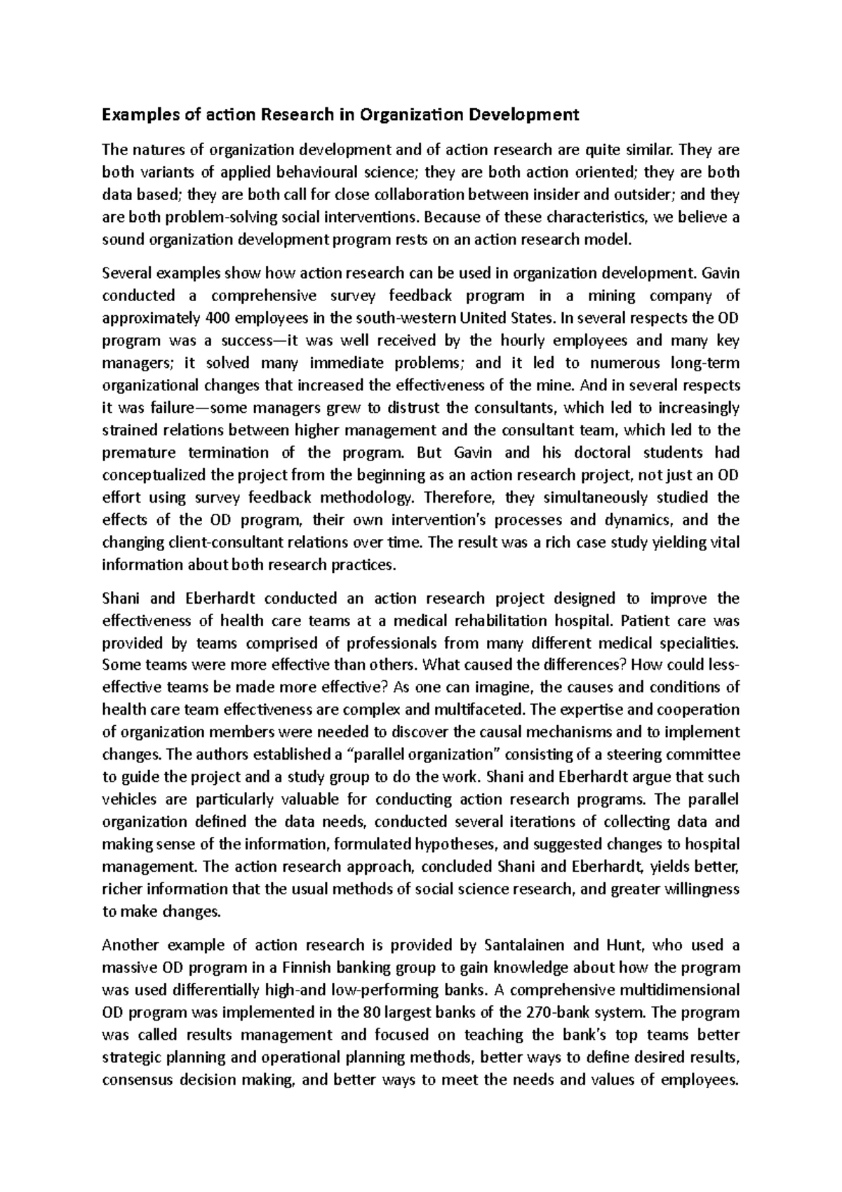 Values, Assumptions AND Beliefs IN Organizational Development - VALUES ...