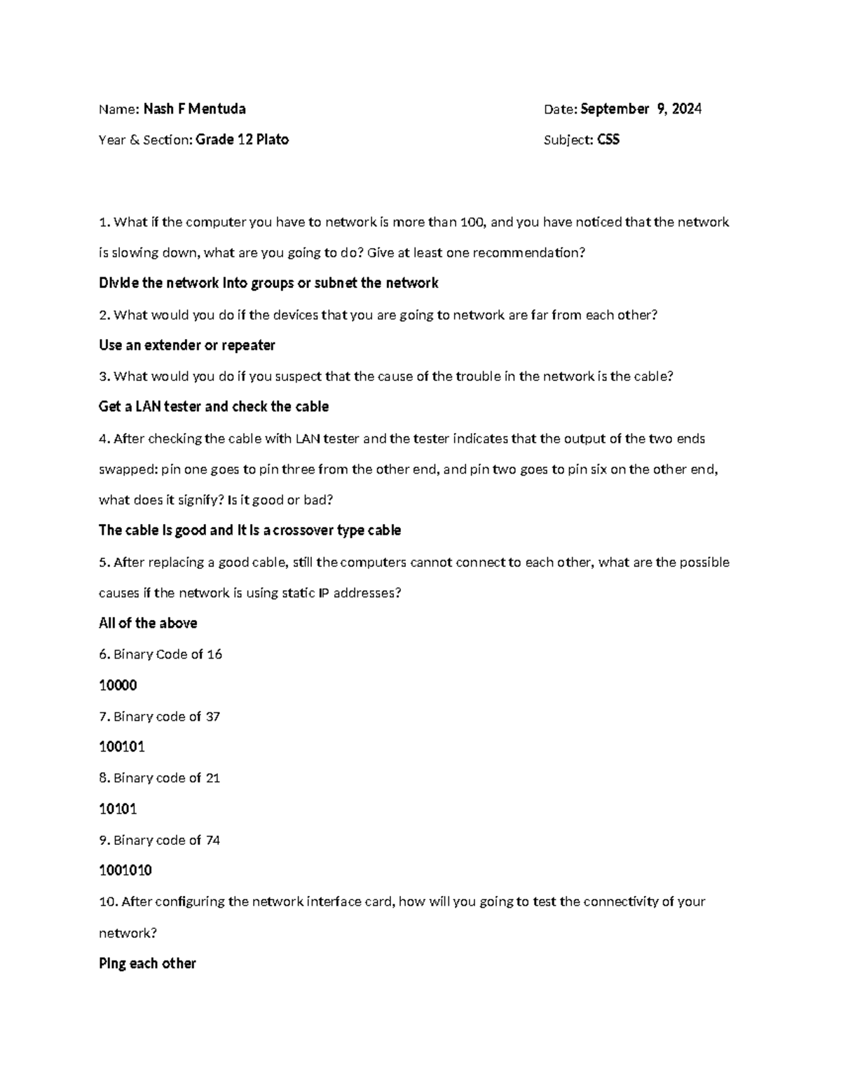 CSS Midterm Study Notes and Networking Tips - Studocu