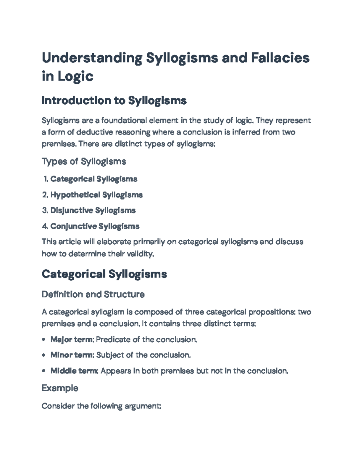 LOG101: Understanding Syllogisms & Fallacies in Logic - Key Concepts - Studocu