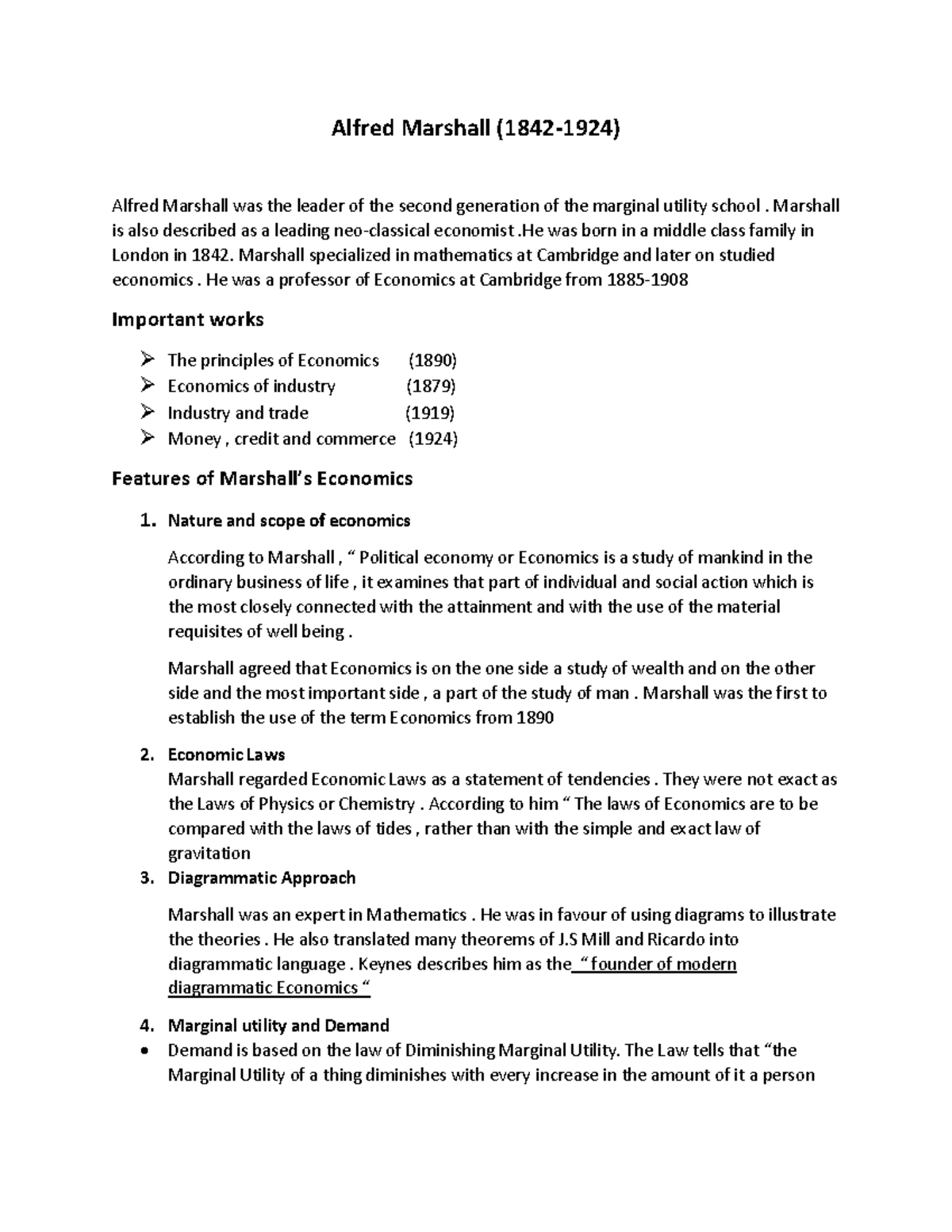 Alfred Marshall - Marshall is also described as a leading neo-classical ...